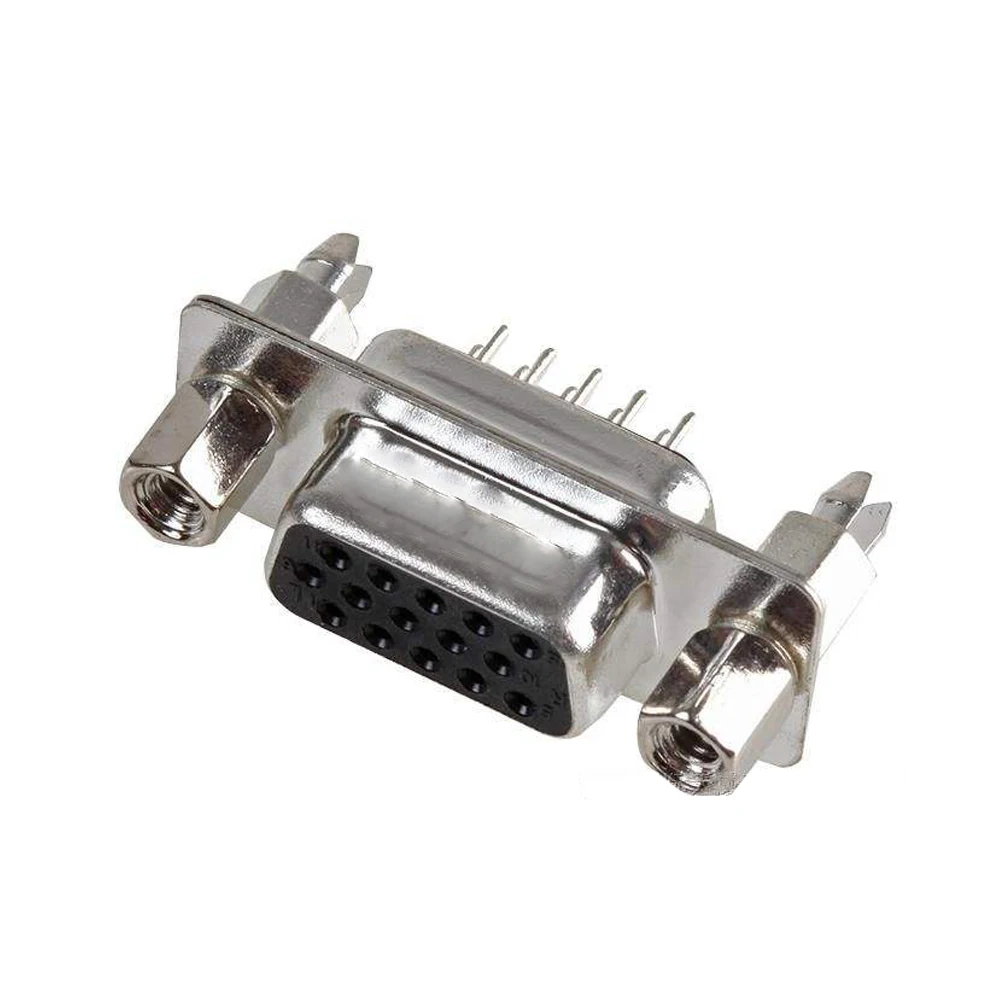 Straight Screw D-Sub 15 Female PCB Mounting DB15 Connector