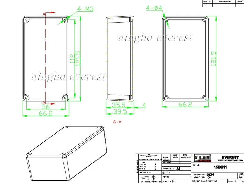 1590n1/125b Drilled Effect Stompbox Pedal Enclosure - Buy 1590n1/125b ...