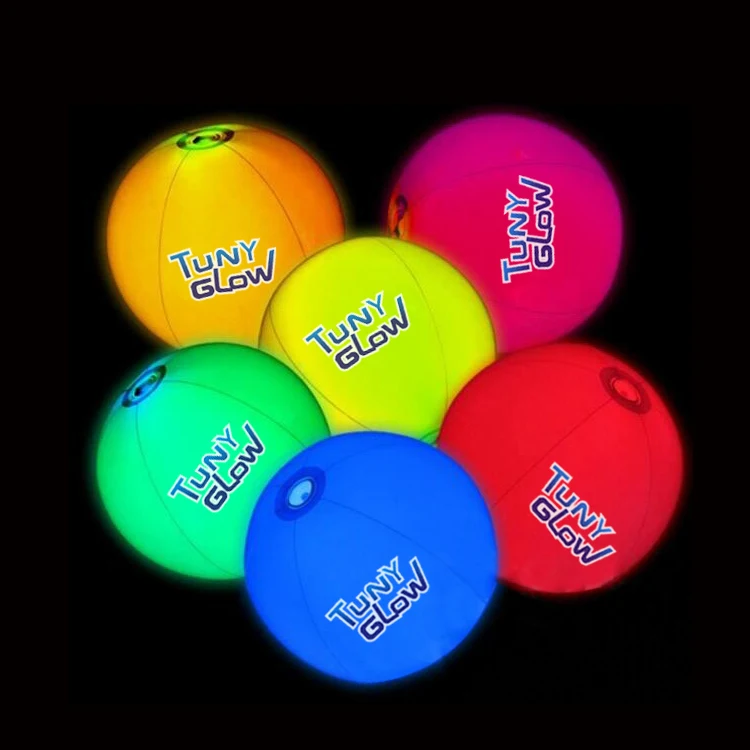 Outdoor Toy Inflatable Pvc Colorful Glow Beach Ball With 1 Piece 6 Inch ...