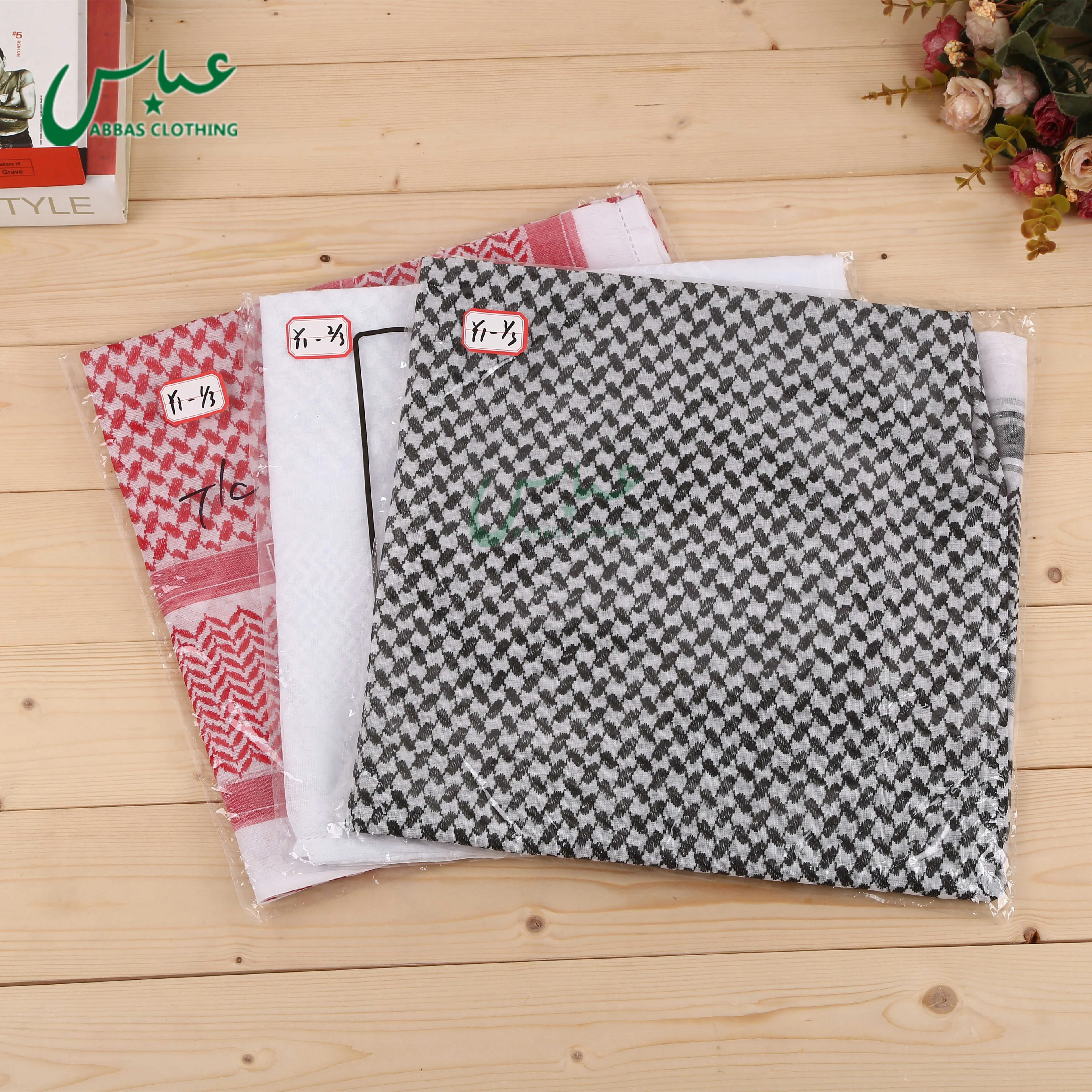 100% Polyester Jacquard Muslim Islamic Yashmagh Red White Shemagh - Buy ...