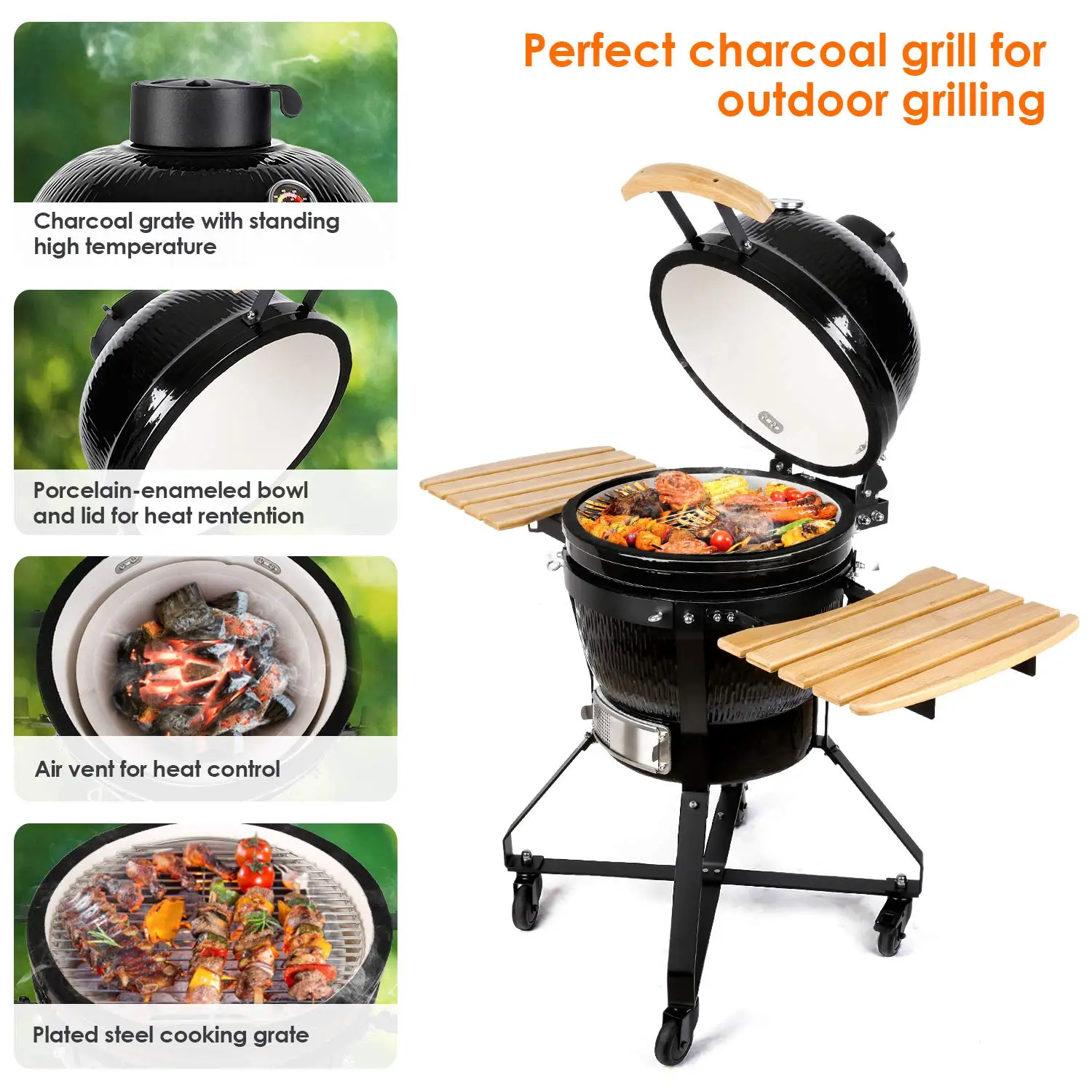 New Style Kamado Grilll Ceramic Kamado Charcoal Barbecue Japanese Grill ...