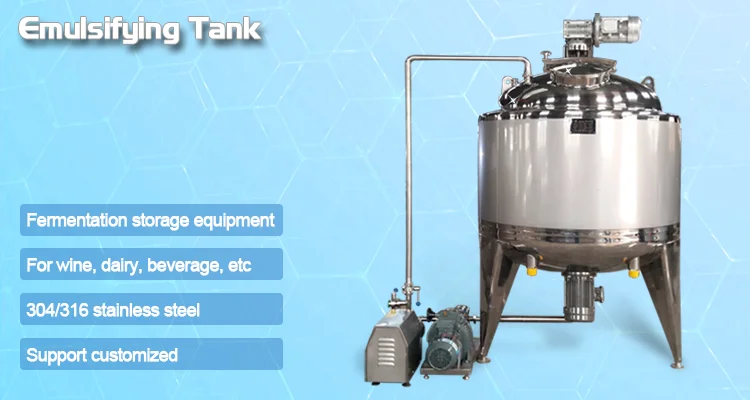 Emulsifier Mixing Tank For Cosmetic Cream Homogenization Emulsifying ...