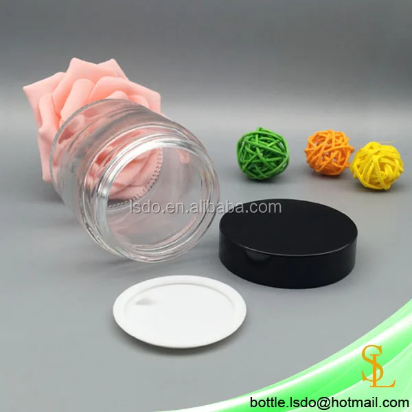 Clear 120ml Cosmetic Glass Body Butter Jar Container For Body Scub Jar ...