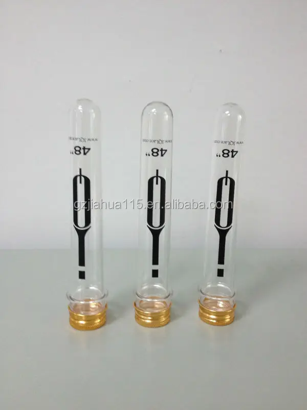 Clear Test Tube With Gold Color Aluminum Cap - Buy Plastic Test Tube ...
