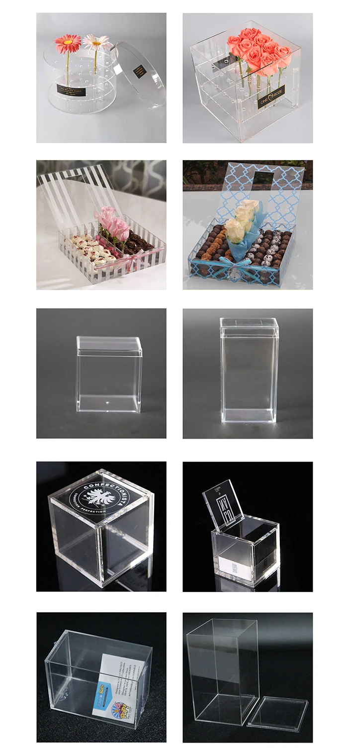 3mm Clear Acrylic Gift Packaging Box Bubble Free Glue Adhesive Handmade ...