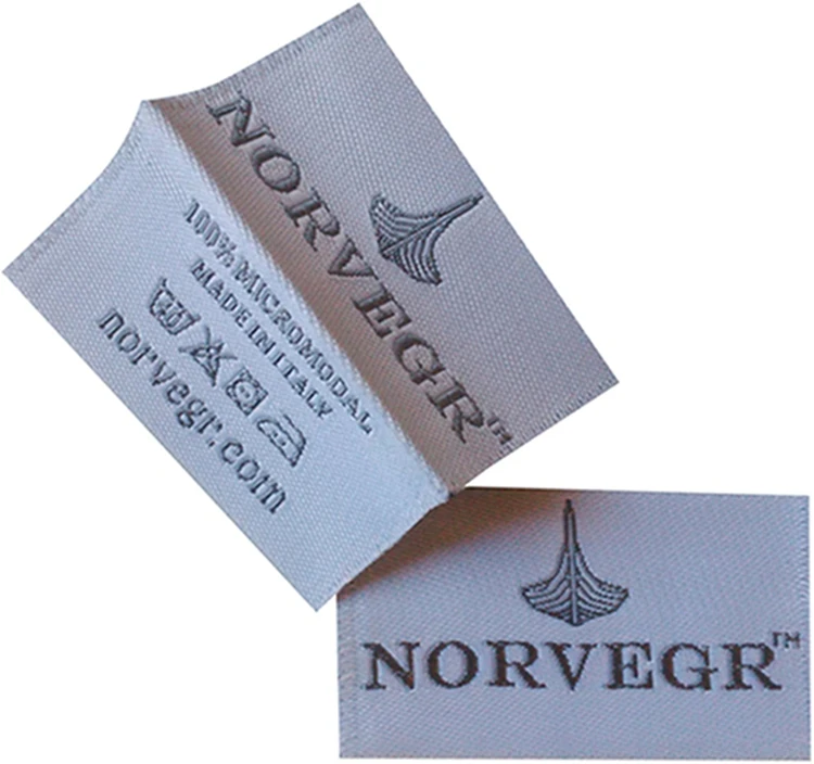 Free Sample Custom Centerfold Garment Woven Label Fashion Loop Fold ...