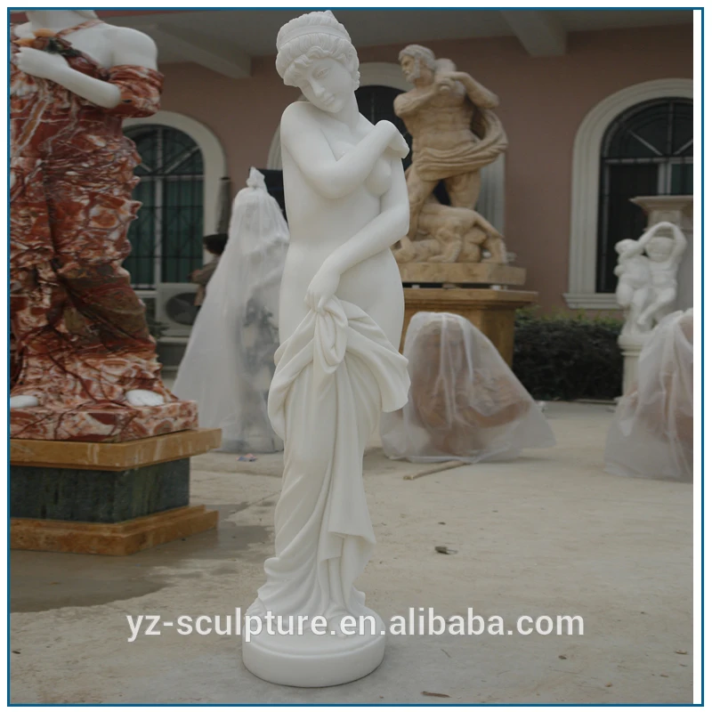 Large Outdoor Garden Stand Marble Lady With Wings Statue Stone Figure ...