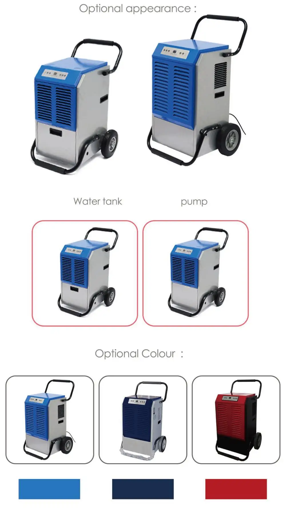 50l/day Dehumidifier Industrial Humidity Removing Machine Portable ...