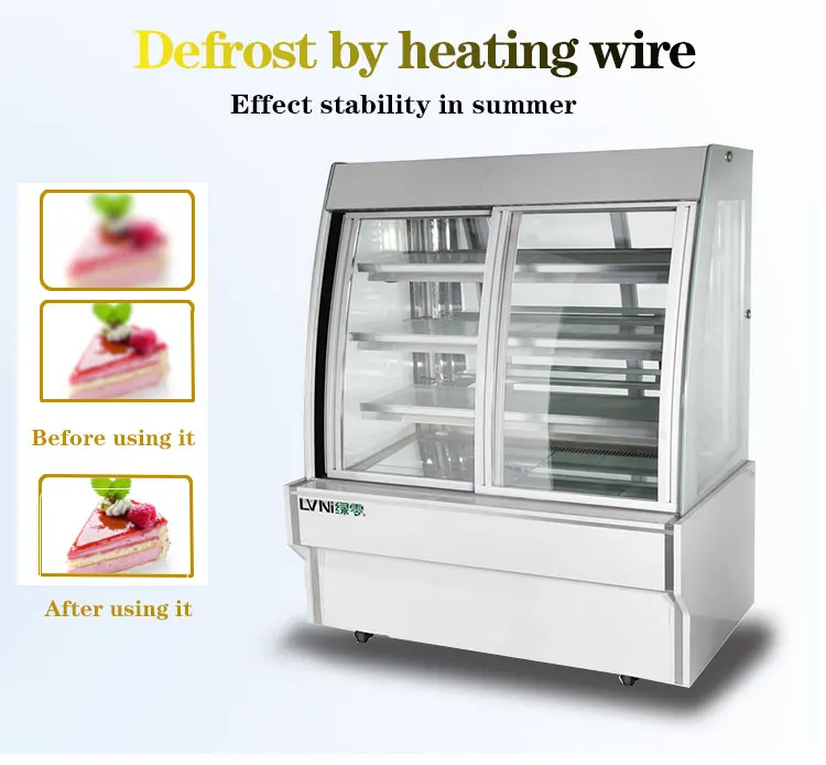 Lvni Stylish Openable Front Rear Glass Door Display Pastry Cake Bakery ...