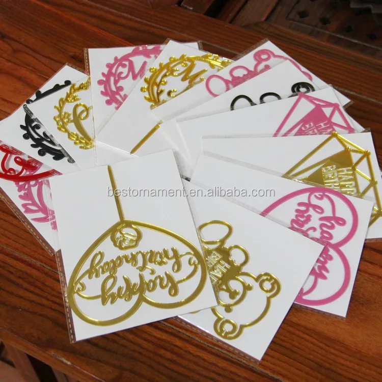 Acrylic Happy Birthday Cake Topper With Insert Card Cake Decoration ...