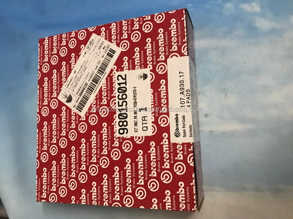 正品前刹车片套件 Oem 980156012 适用于玛莎拉蒂 Quattroporte V8 - Buy 刹车片，玛莎拉蒂刹车片，刹车片套件 ...