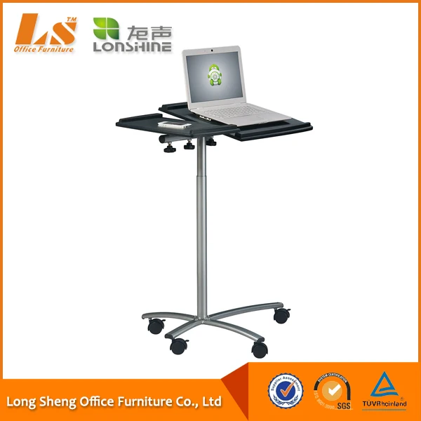 Portable Adjustable Wooden Laptop Stand With Wheels - Buy Laptop Stand ...