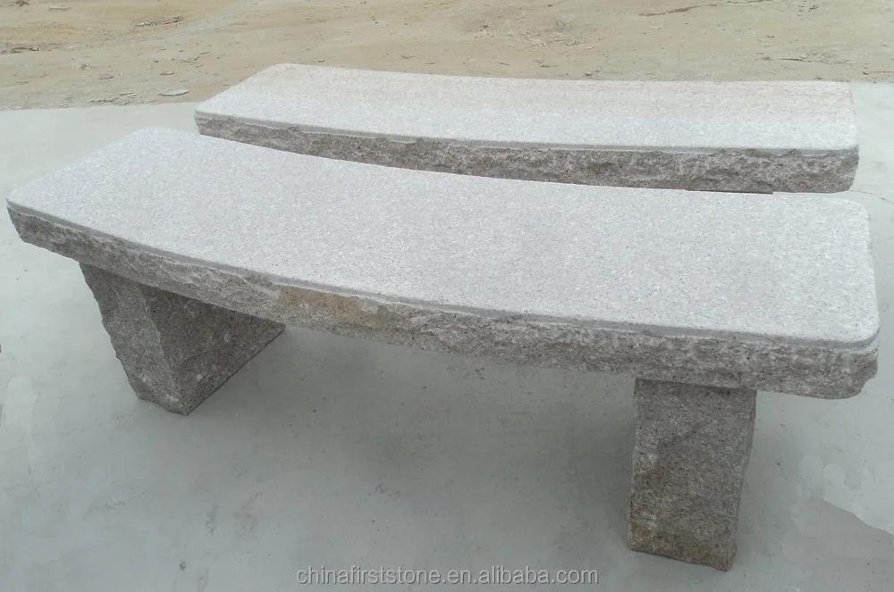 G682 Yellow Granite Outdoor Curved Bench Stone Garden Furniture Granite ...