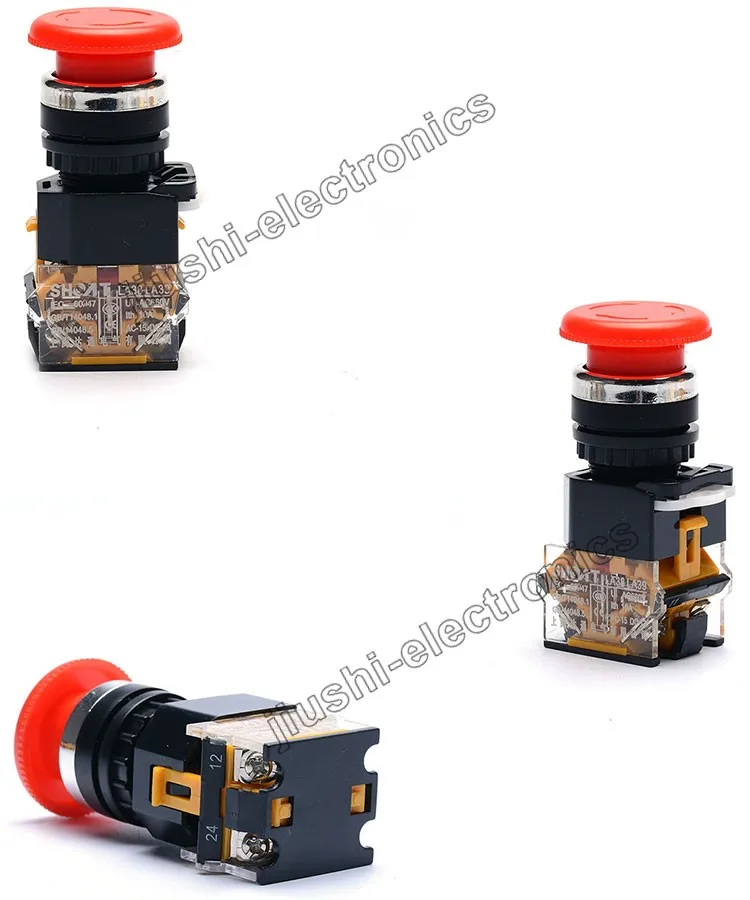 La38-11zs 22mm Locking Emergency Stop Push Button Switch Red Mushroom ...