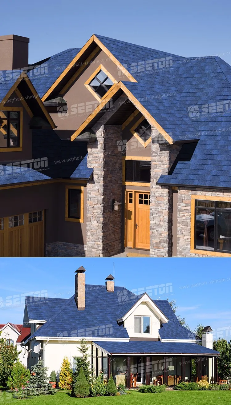 3-tab Blue Roofing Asphalt Shingles - Durable & High Quality