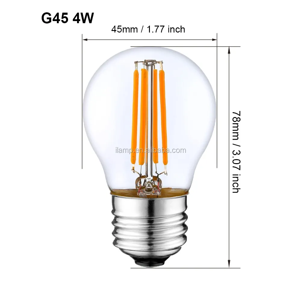 G45 Mini Led Filament Bulb 2w 4w Retro Global Lamp Works Well In ...