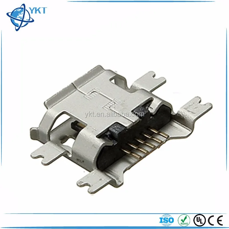 Micro Usb Connector Receptacle B Type 5pin Smt Mid-mount Below 1.27mm ...