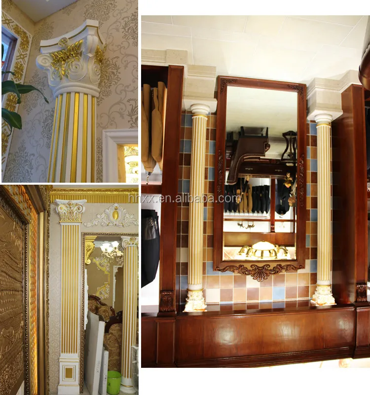 White Colour Decorative Polyurethane Roman Column PU Roman Pillars