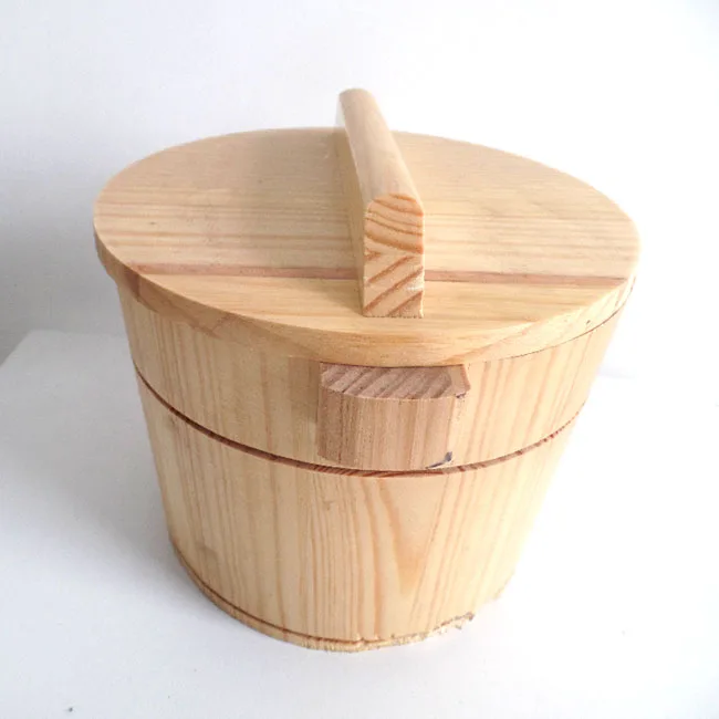 Natural Wooden Barrel Bucket For Steaming Rice - Buy Wooden Rice Bucket ...