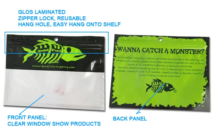 Customized Fish Worms Zipper Bag - Resealable & Durable