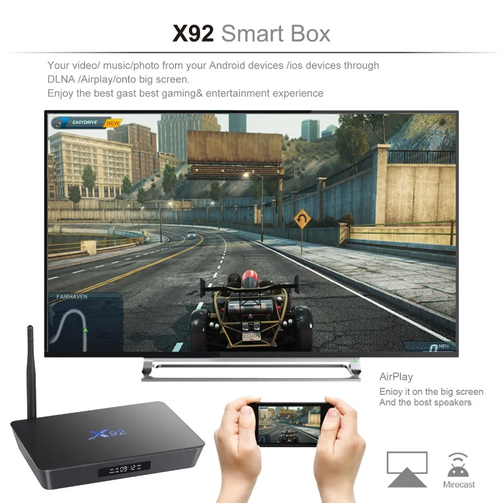 X92 Smart Android Unblock Tech Tv Box Android 6.0 4k Wifi Amlogic S912 ...