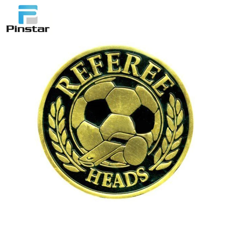 100% Factory Custom Challenge Referee Flipping Soccer Blank Metal Coin ...