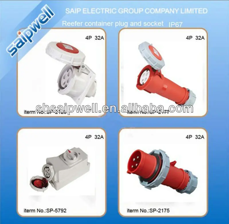 Saipwell Reefer Container Electrical Plug Accessories Ip67/32a/4p/3h ...