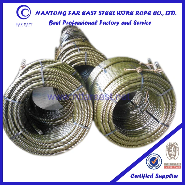 Bright Ungalvanized Flexible Steel Wire Rope Din 3066 6*37+fc Hoisting ...