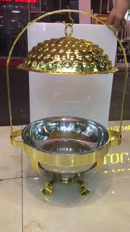 Hotel White and Gold Chaffing Dishes for Catering Buffets