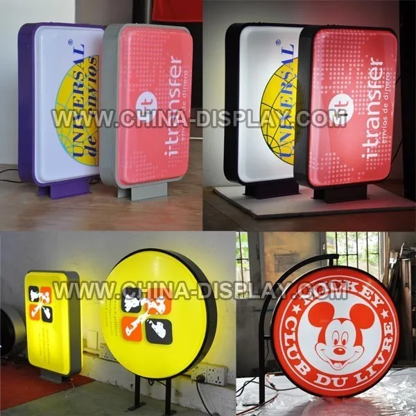 Outdoor Double Sided Scrolling Led Sign Lighting Advertising Round ...