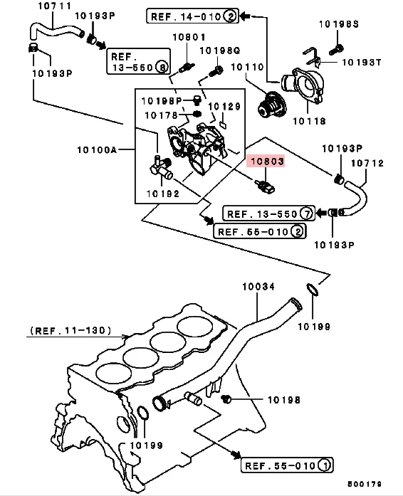 Water Temperature Sensor Unit For Mitsubishi Pajero Outlander Xl V33 ...