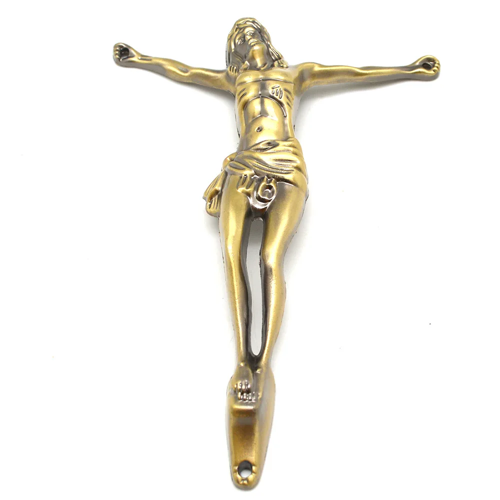 Large Bronze Jesus Figurine - Orthodox Crucifix Wall Decoration