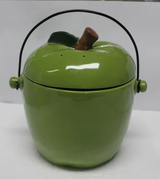 Decorative Apple Shaped Waste Bin Custom Ceramic Kitchen Compost Bin ...