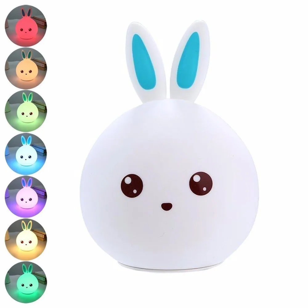 Led Silicone Bunny Lamp Baby Nursery Lamp Led Rabbit Night Light for ...