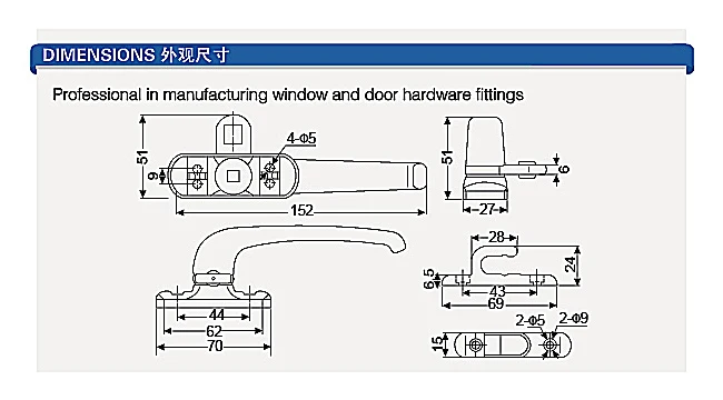 Aluminum Window Lever Handle With Keeper - Buy Window Handle,Aluminium ...