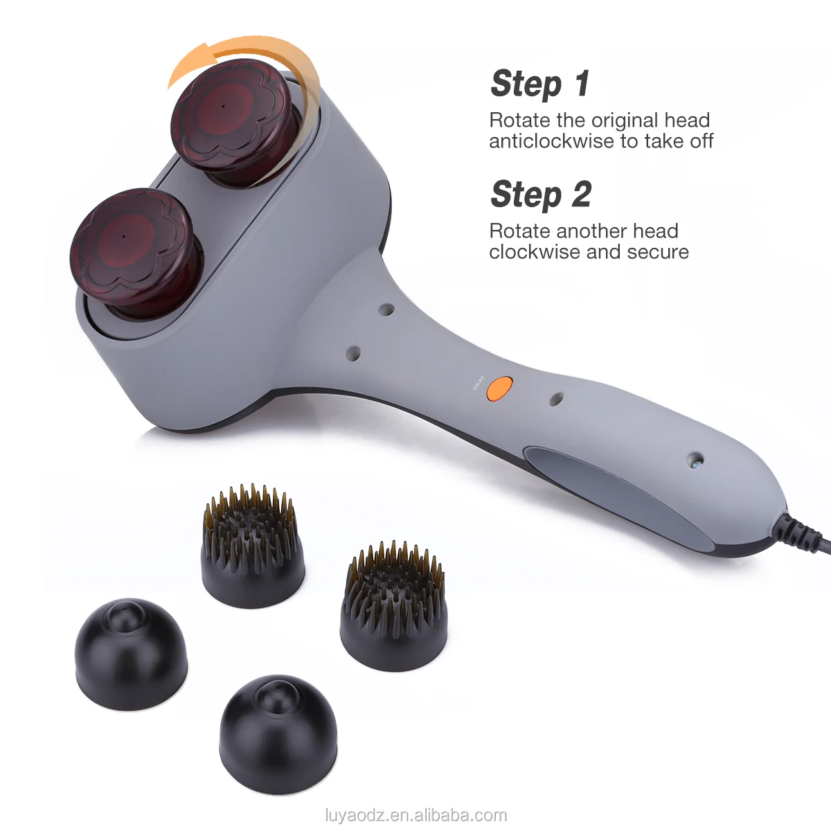 Most Powerful Electric Dual Head Handheld Back Infrared Heat Vibration ...