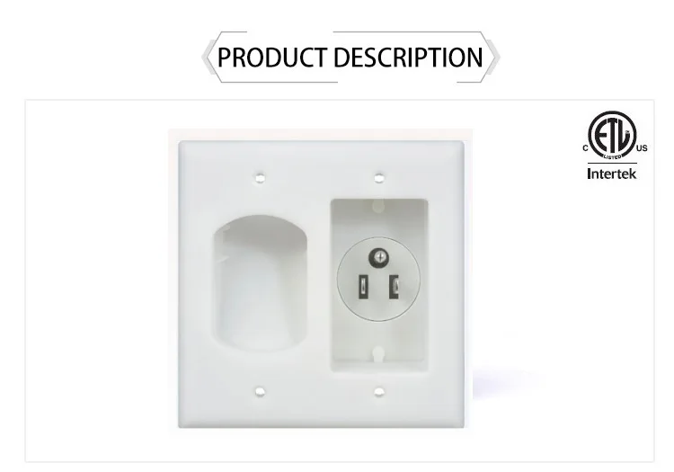 ETL Two Gang Recessed Power Inlet With Low Voltage Cable Plate| Alibaba.com