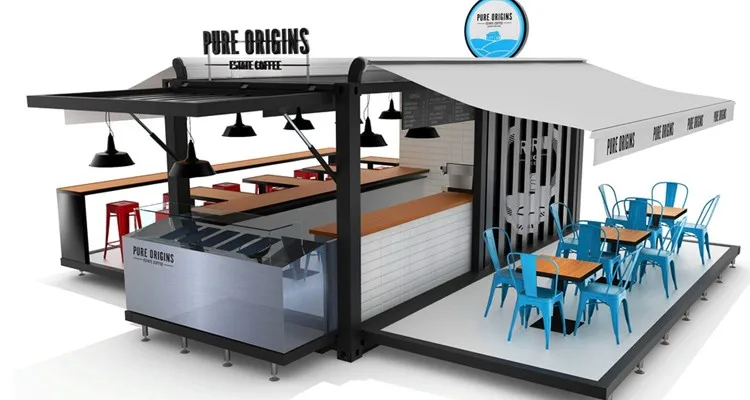 Prefab Mobile Coffee Shop Container Design 20FT