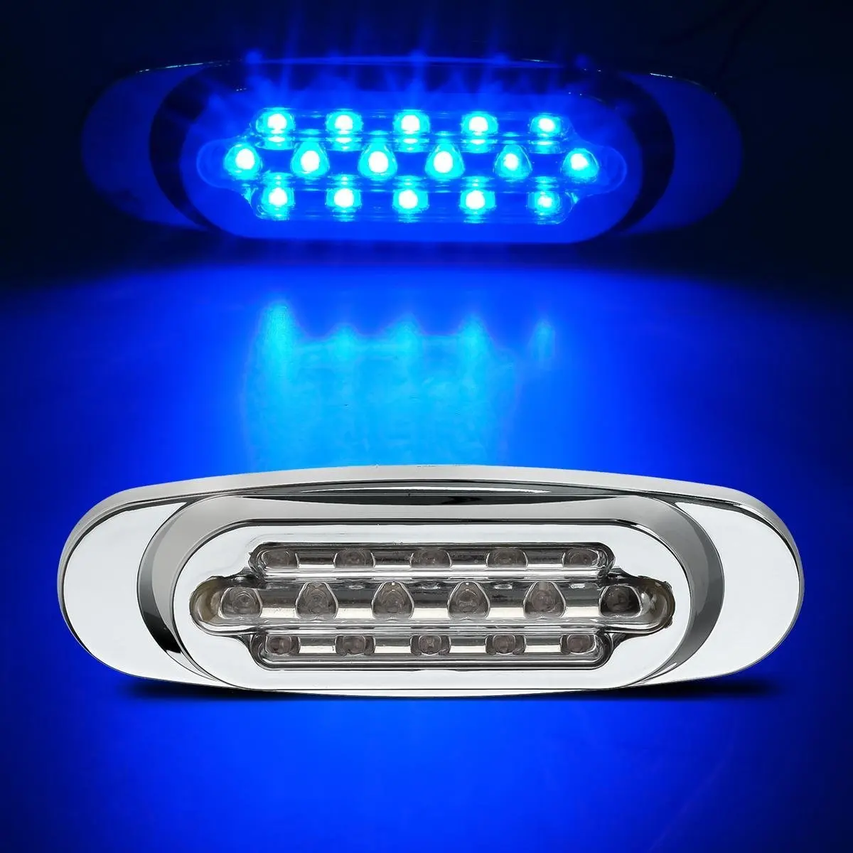 Buy Partsam White Led Light Oval Marker Clearance Light Chrome Trim buy-partsam-white-led-light-oval-marker-clearance-light-chrome-trim