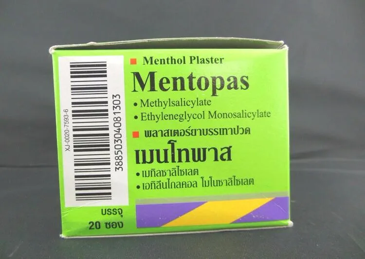 Thailand Mentopas Inflammatory Pain Relief Plaster For Neck / Muscle ...