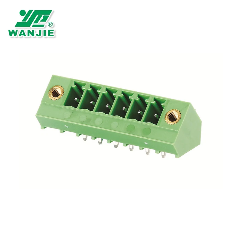 Wanjie 3.5mm 3.81mm Pitch 135 Angled Pin Header Male Terminal Block ...