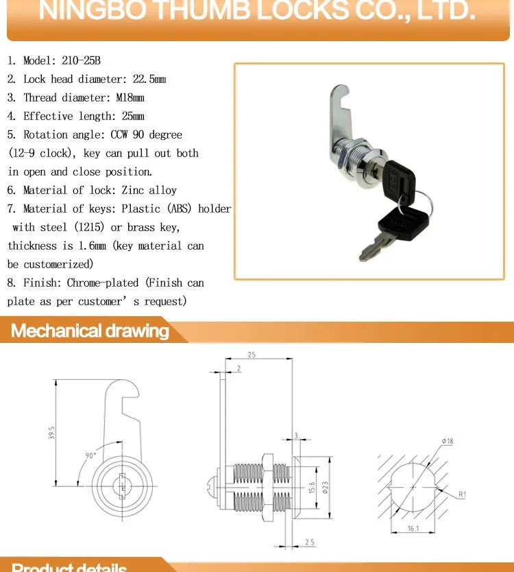 DAMUZHI Mini Quarter Turn Cylinder Lock - Secure Your Mailbox
