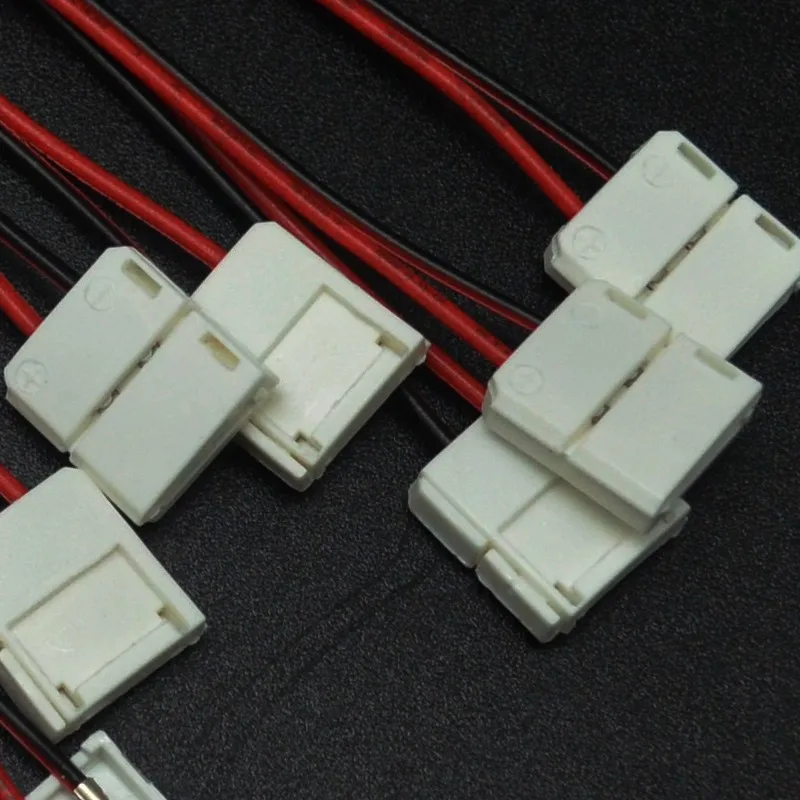 Led Connector 2 Pin Extension Cable Wire 10mm Solderless 5050 2 Pin ...