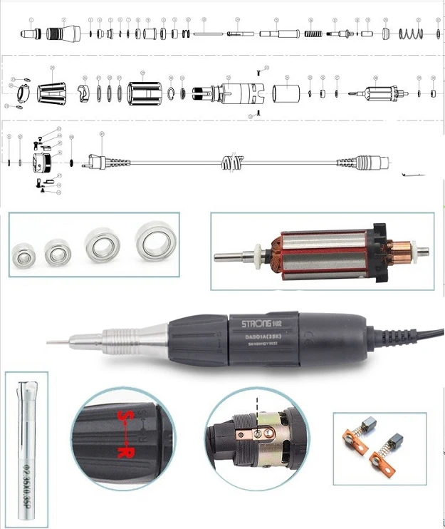 Micromotor Strong Handpiece 102 High Speed Strong 90 35000 Rpm Dental ...