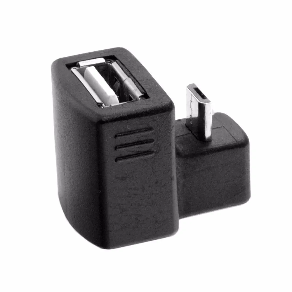 180 Degree Down Right Angled Micro Usb Otg To Usb 2.0 Female Extension ...