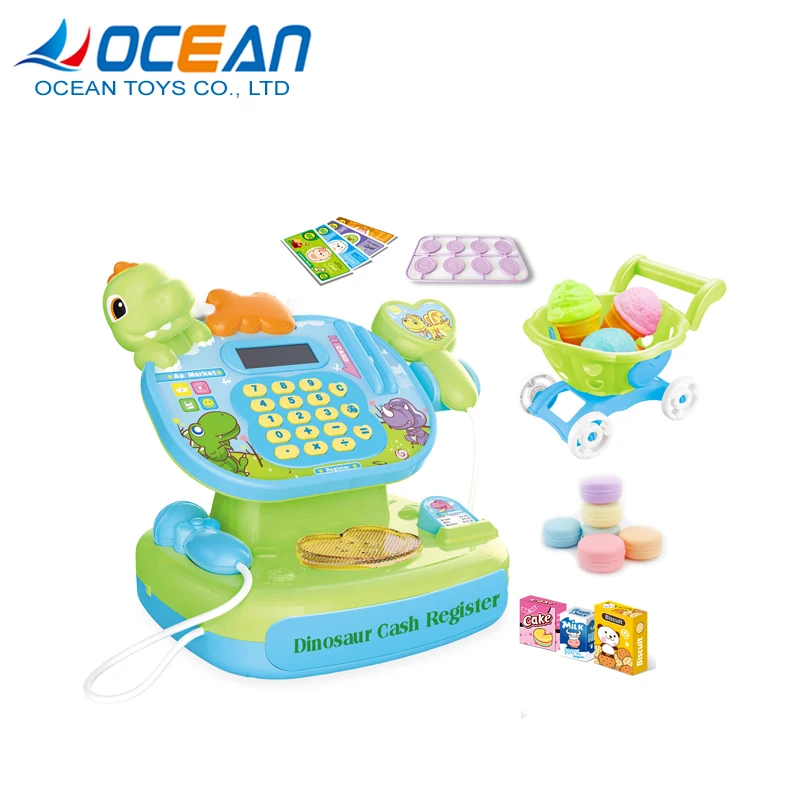 Cute Supermarket Roleplay Toy Cash Register Set With Cart - Buy Toy ...