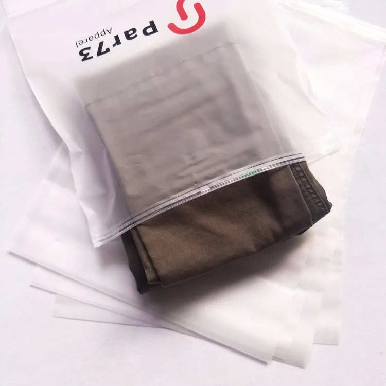 Custom Matte Frosted Biodegradable Plastic Packaging Zipper Bags T