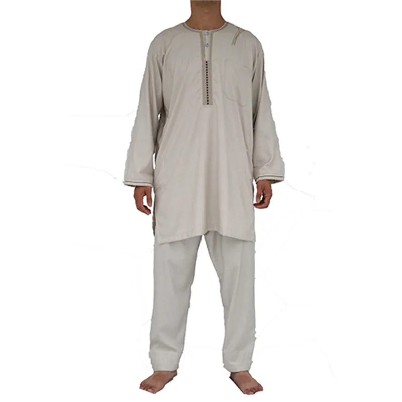 6 Colors Dubai Men Fashion Middle Eastern Tunic Kaftan 2piece Set ...