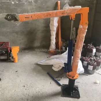 Mini Crane Truck 1 Ton Portable Davit Jib Crane With Hydraulic Pump In ...