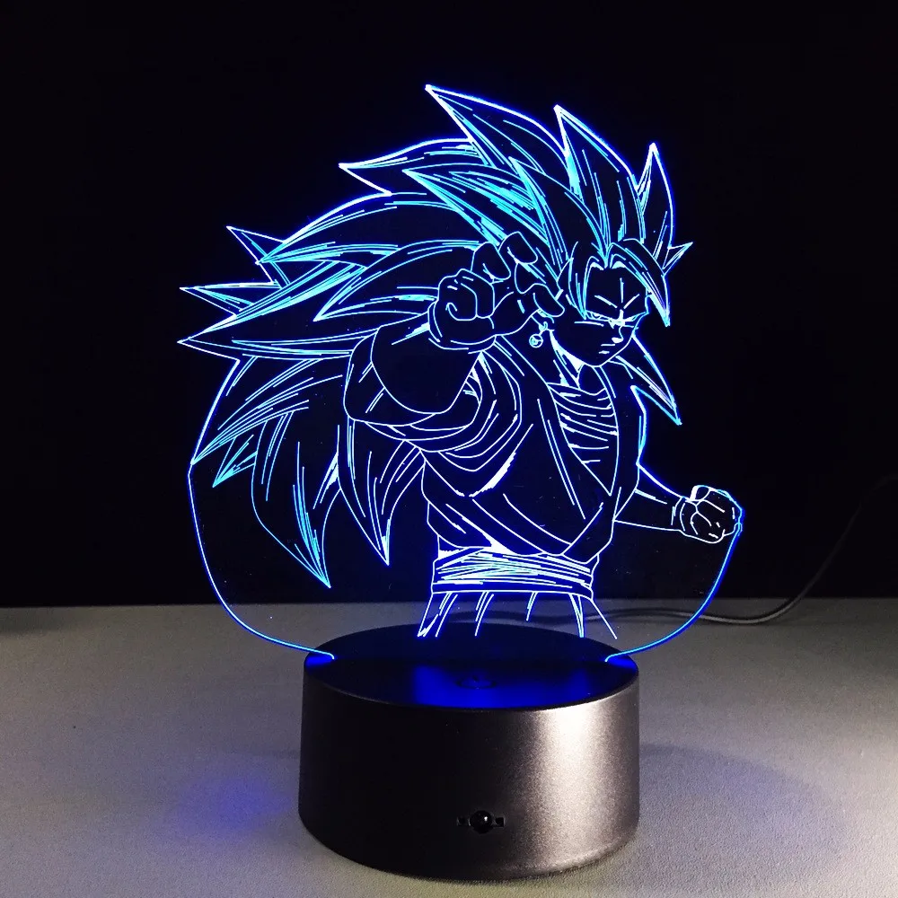 New Dragon Ball Super Saiyan Monkey Son Goku 3d Table Lamp Luminaria ...